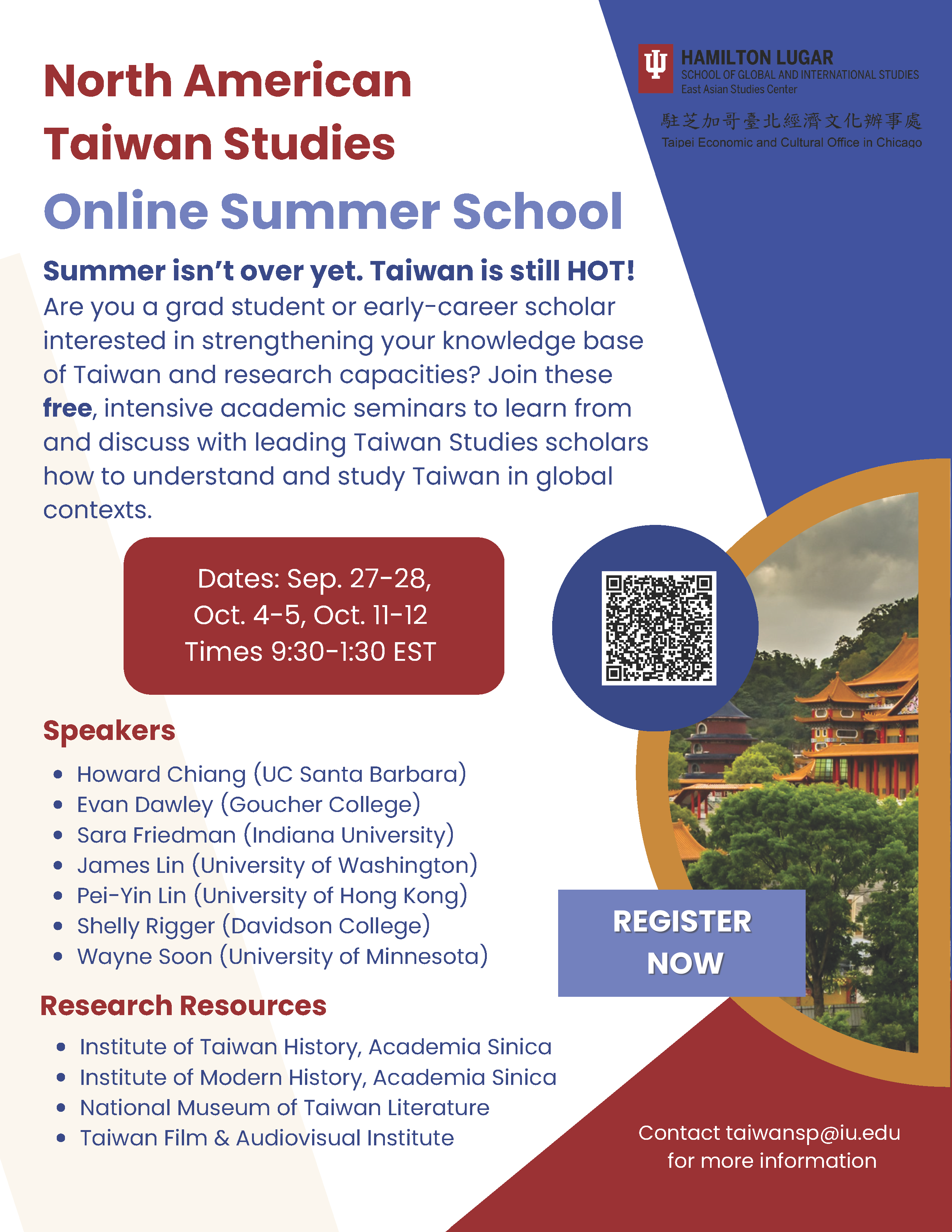 Free Online Program: North American Taiwan Studies Online Summer School ...